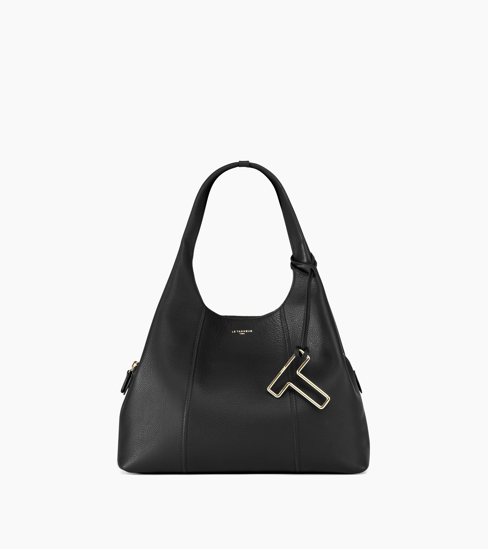 Juliette medium-sized shoulder bag in grained leather black