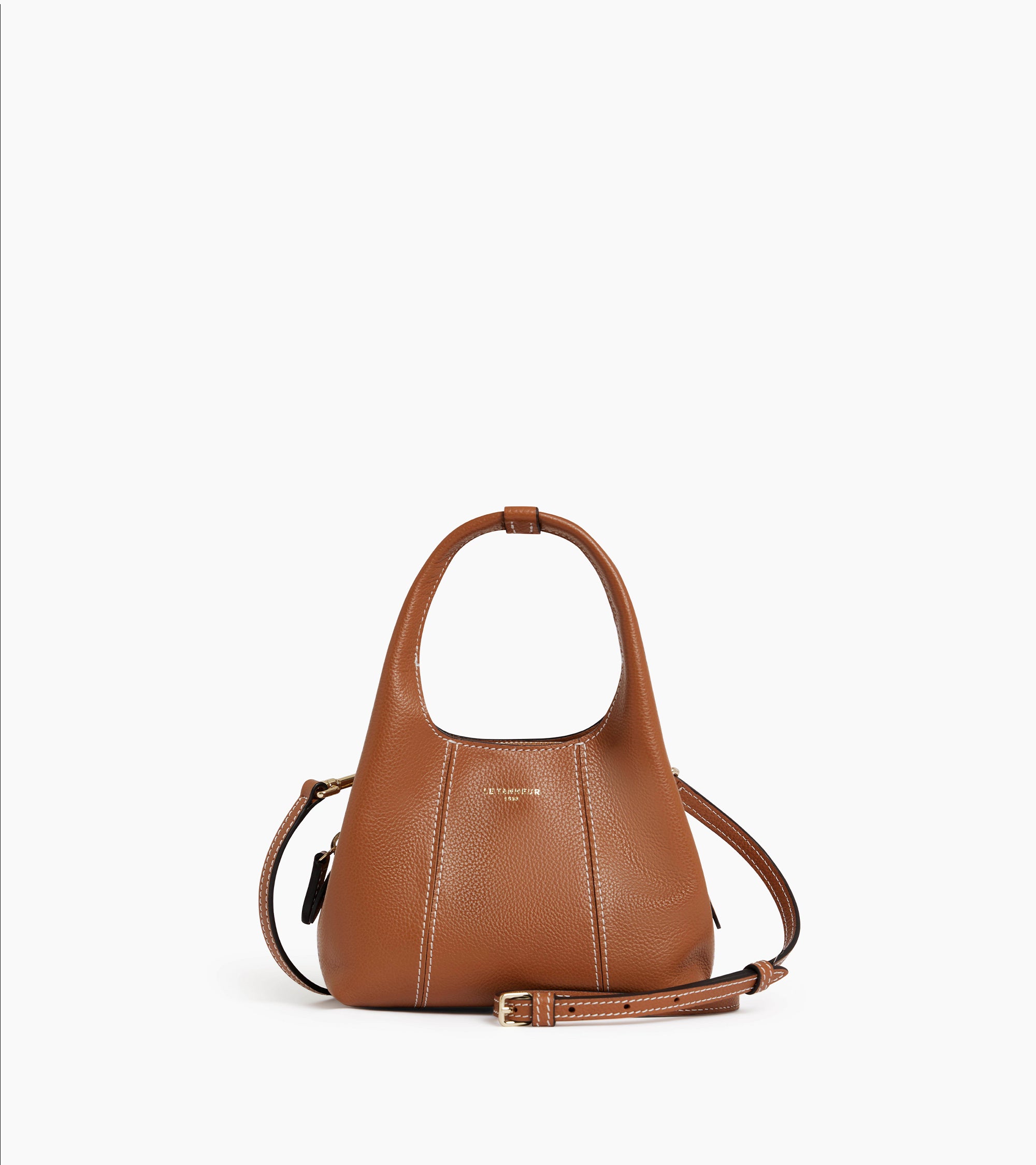 Juliette mini handbag in grained leather Tan