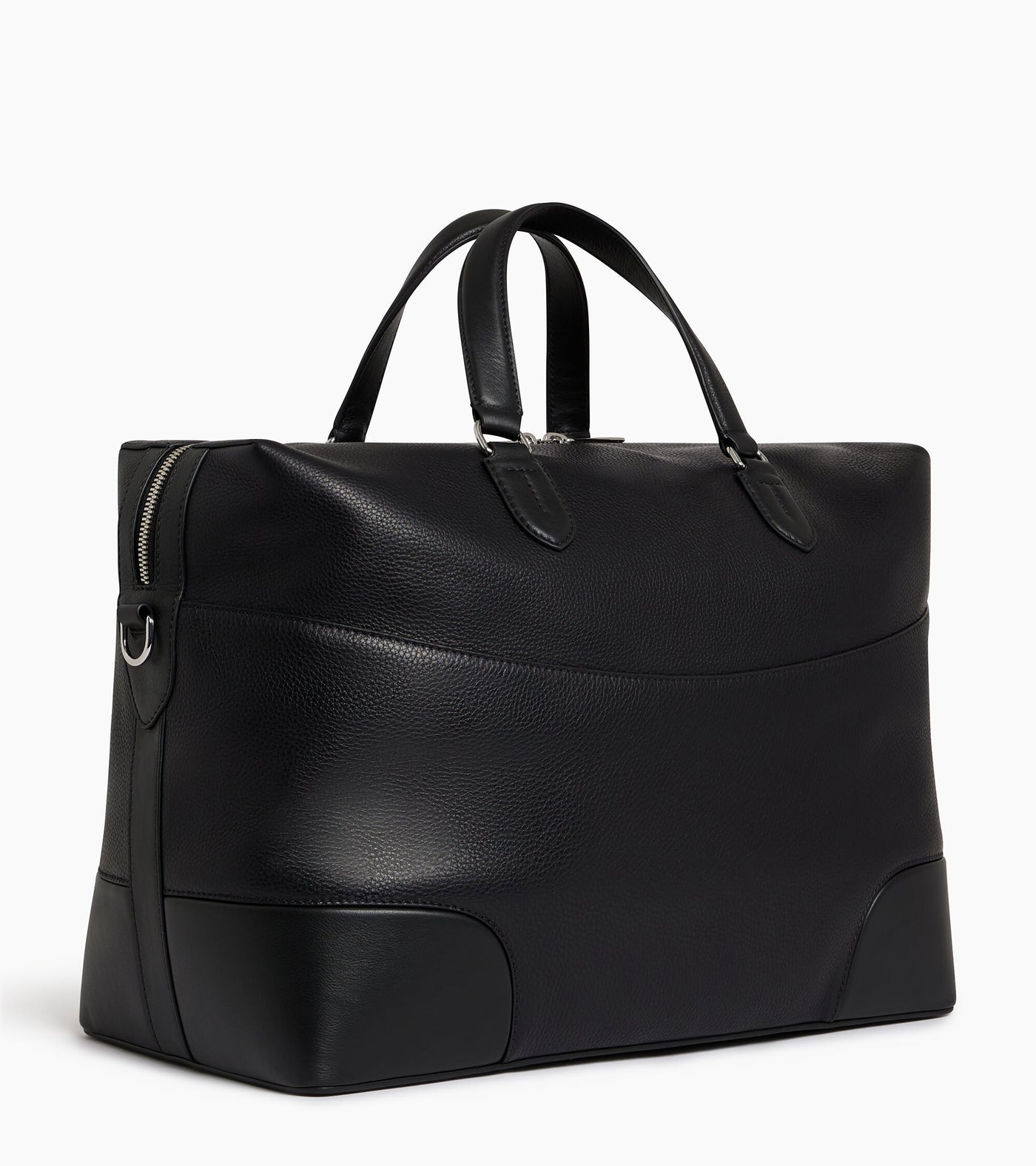 Romy 24h travel bag in grained and smooth leather Black